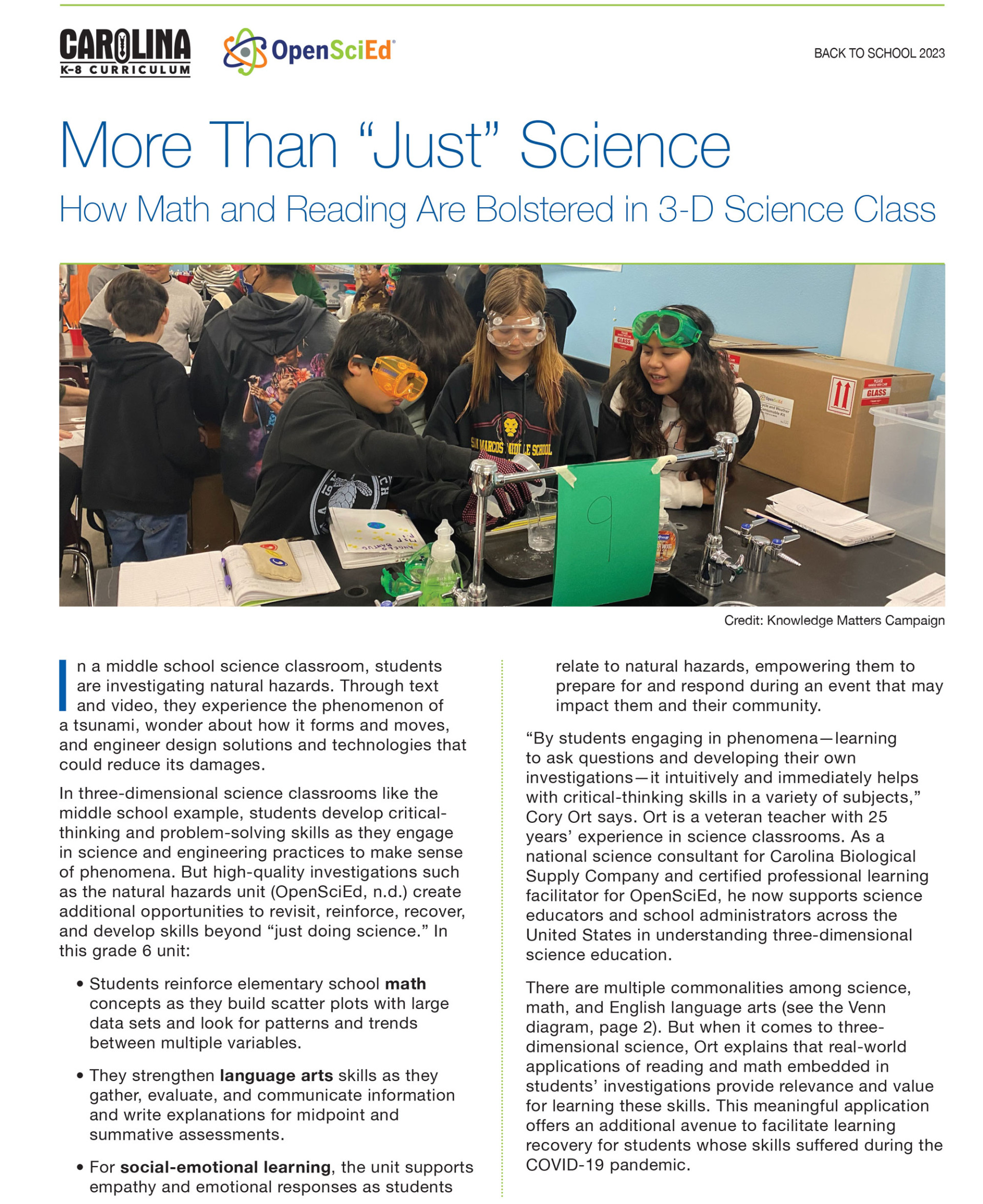 More Than “Just” Science - Carolina Knowledge Center